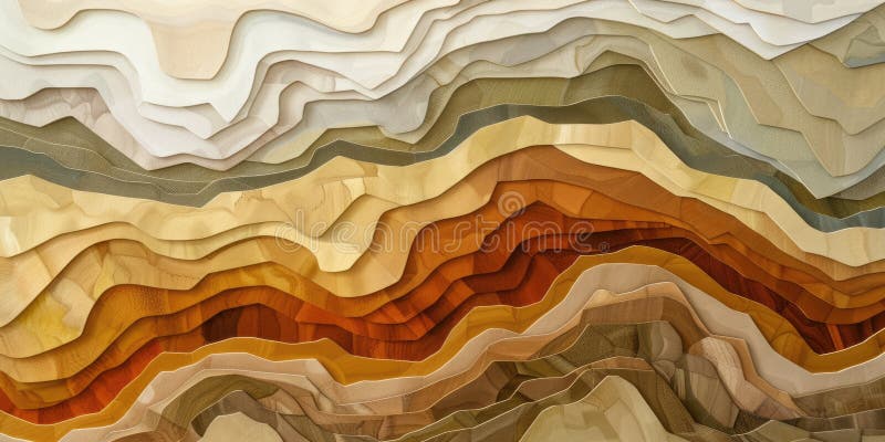 Abstract Layered Waves in Shades of Brown, Beige, and White. Nature ...