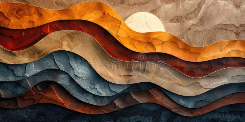 Abstract Layered Waves in Shades of Brown, Beige, and White. Nature ...