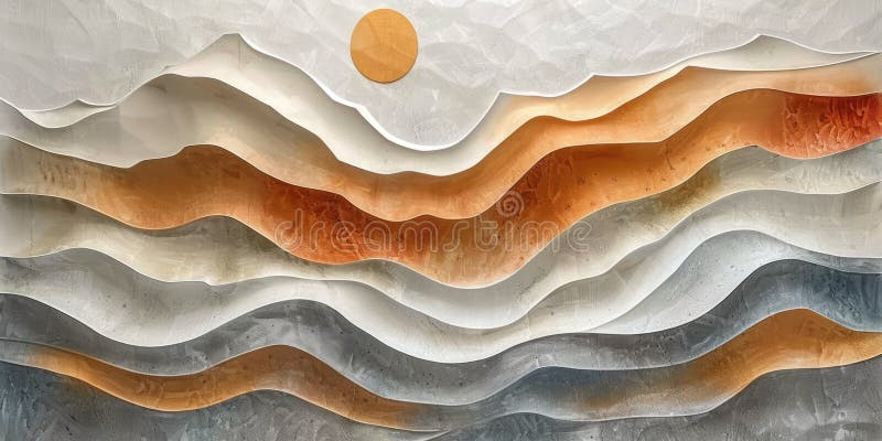Abstract Layered Waves in Shades of Brown, Beige, and White. Nature ...