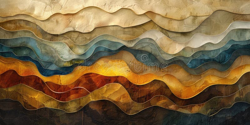Abstract Layered Waves in Shades of Brown, Beige, and White. Nature ...