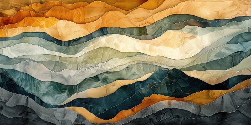 Abstract Layered Waves in Shades of Brown, Beige, and White. Nature ...