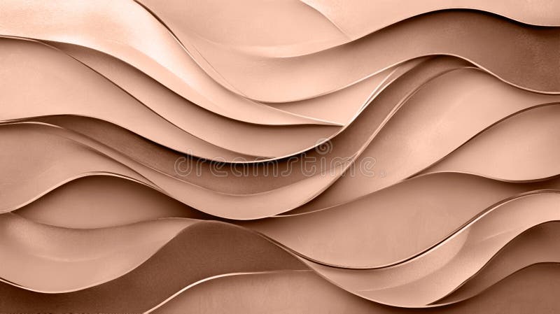 Abstract Layered Waves in Soft Mocha Tones with Smooth and Textured ...
