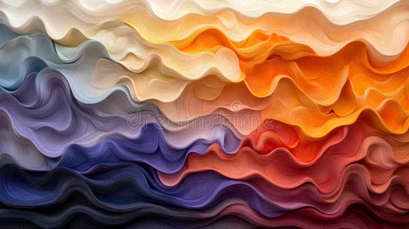 Abstract Layered Waves with Vibrant Color Gradients Stock Illustration ...