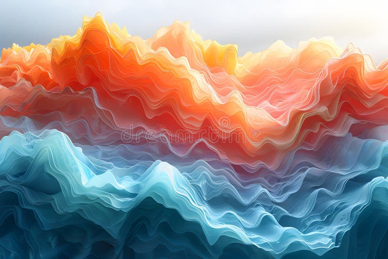 Abstract Layered Waves in Vibrant Gradient Colors Perfect for ...
