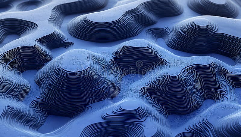 Abstract Layers Blue Depths, Surface Topography Stock Photo - Image of ...
