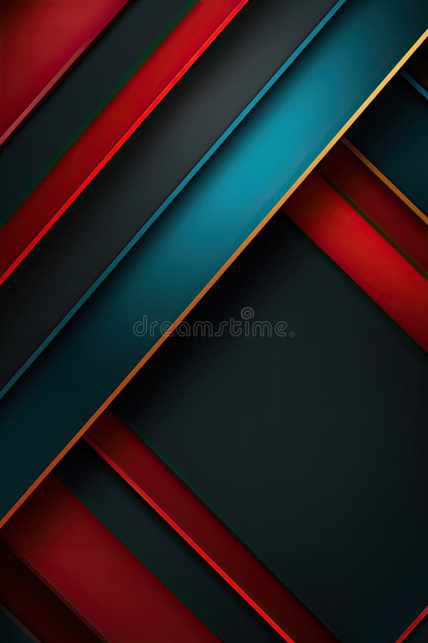 Abstract Layers of Red, Blue, and Black Shapes Creating Depth Stock ...