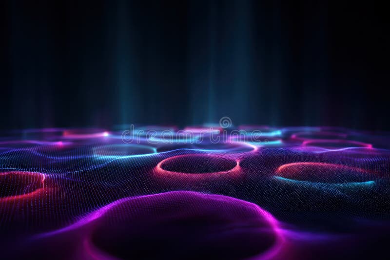 Abstract Layers of Violet and Blue Light Waves in Dynamic Motion Over ...