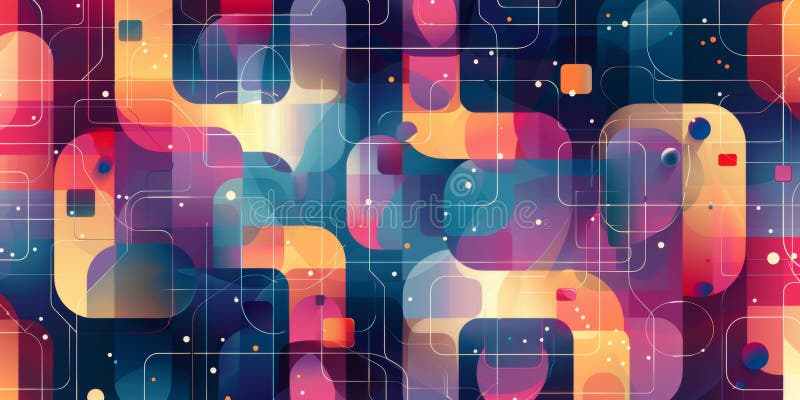Abstract Layout with Digital Protection Patterns. Stock Illustration ...