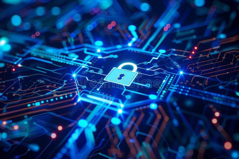 Abstract Layout Highlighting Cyber Security. Stock Illustration ...