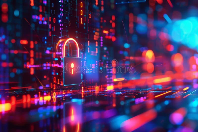 Abstract Layout Highlighting Cyber Security. Stock Illustration ...