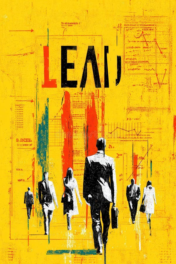 Abstract Leadership and Teamwork Concept with Figures and Bold Word ...