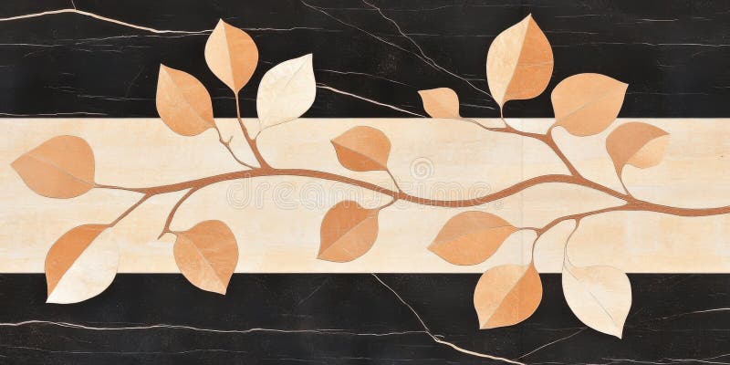 Abstract Leaf Branch Wall Tile Pattern in Marble Texture Stock Image ...