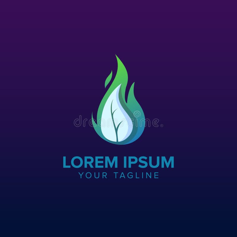 Abstract leaf fire logo stock vector. Illustration of hydroelectric ...