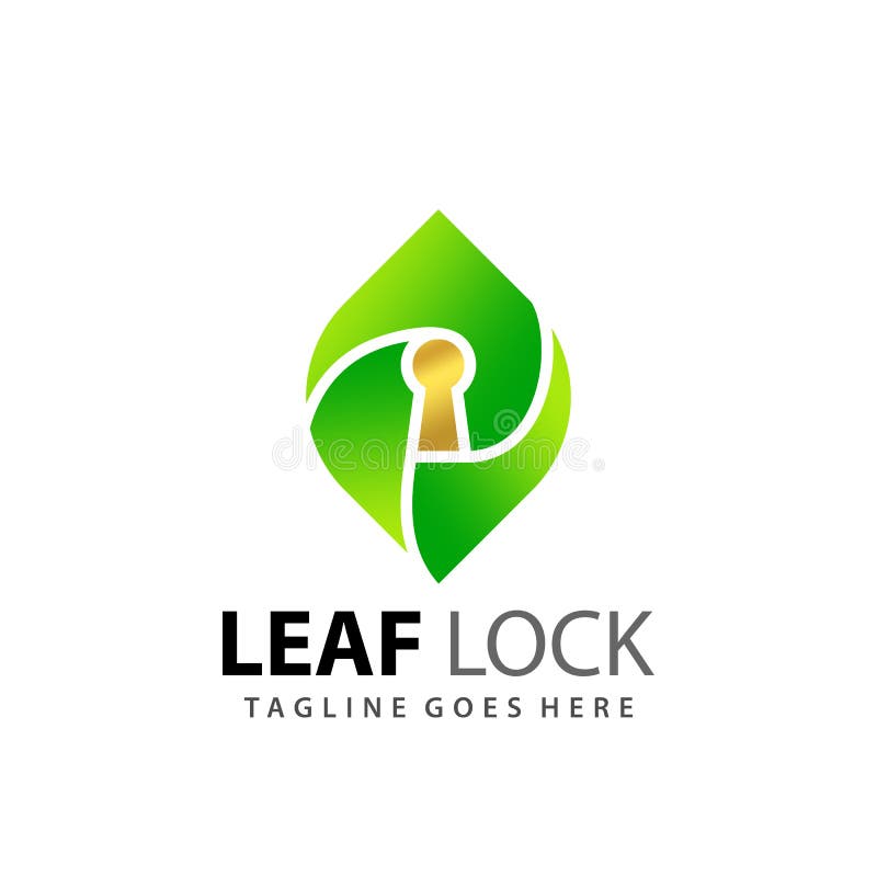 Abstract Leaf Key Lock Logo Design Premium Vector Illustration Icon ...