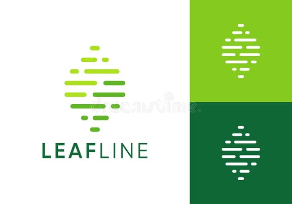 Abstract Leaf Line Tech Logo Design Concept Stock Vector - Illustration ...