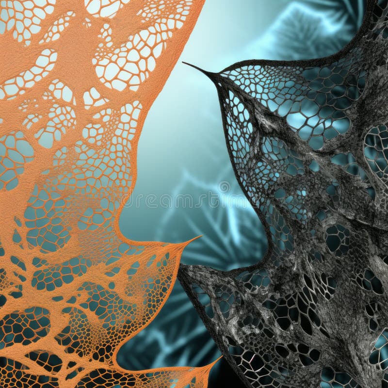 Abstract Leaf Mesh: Edge Computing Background with Lace Patterns Stock ...