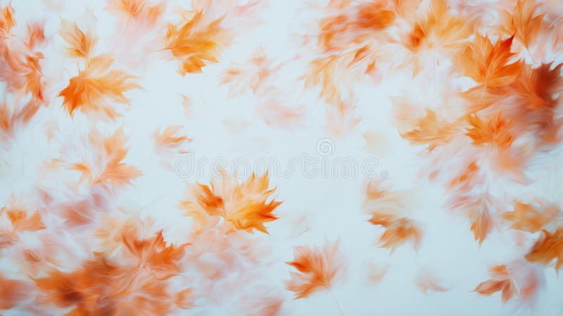 Abstract Leaf Movement Concept, Dynamic Swirl of Maple Leaves on White ...
