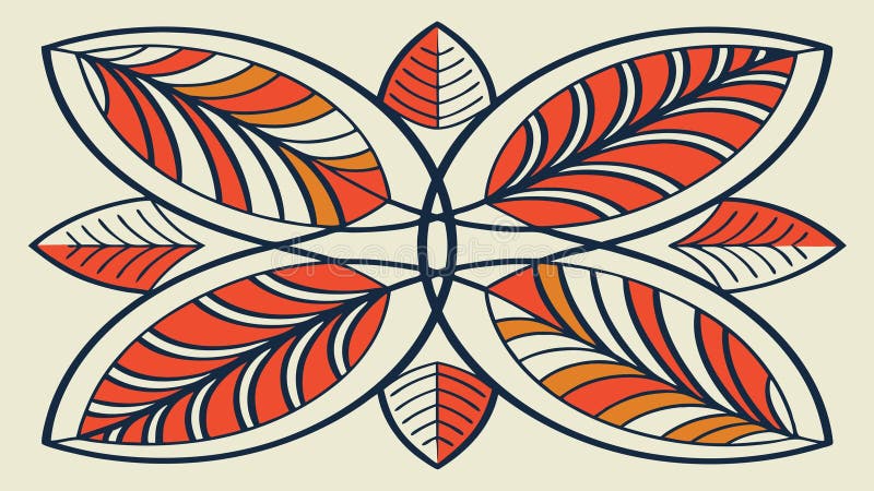 Abstract Leaf Pattern with Symmetrical Overlapping Forms, Vector Design ...
