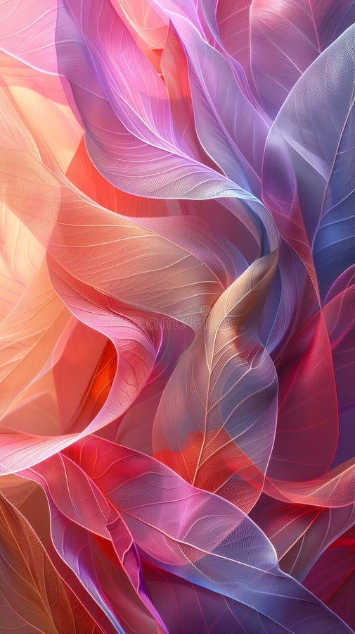 Abstract with Leaf Patterns and Translucent Planes. Luxury Wallpaper ...