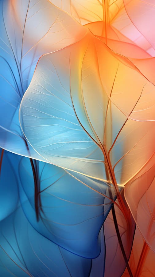 Abstract with Leaf Patterns and Translucent Planes. Luxury Wallpaper ...