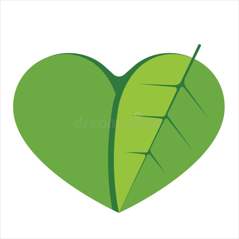 Abstract Leaf-shaped Vector, Love Nature Environmental Symbol, Flat ...