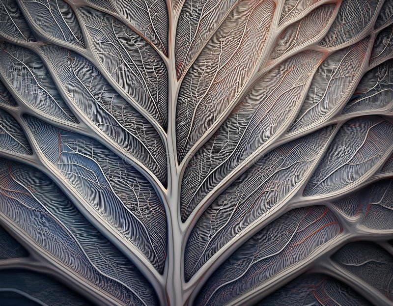 Abstract Leaf Veins Illustration Exaggerated Lines and Shapes ...
