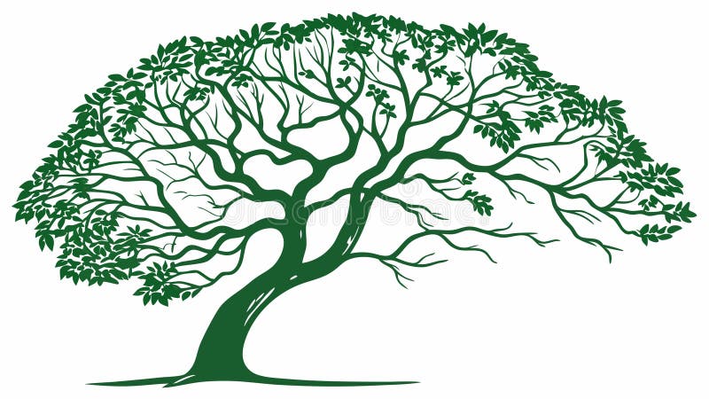 Abstract Leafy Tree, Organic Design, Vector Design Generative AI Stock ...