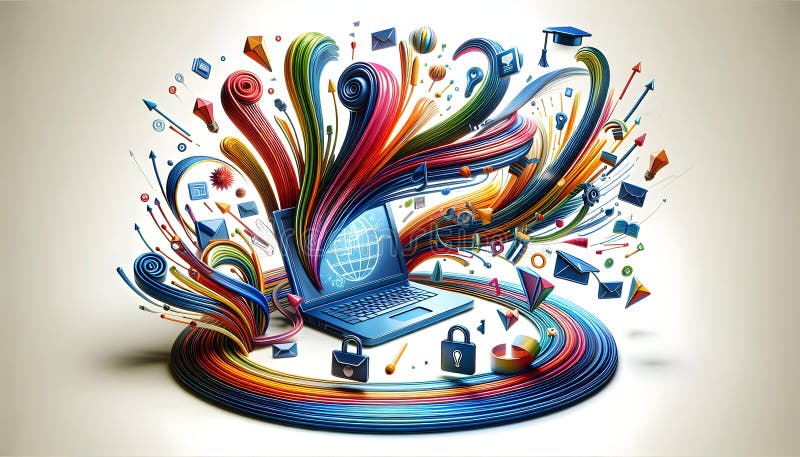 Abstract Learning Pathways Concept As a Glossy Abstract Digital Art ...