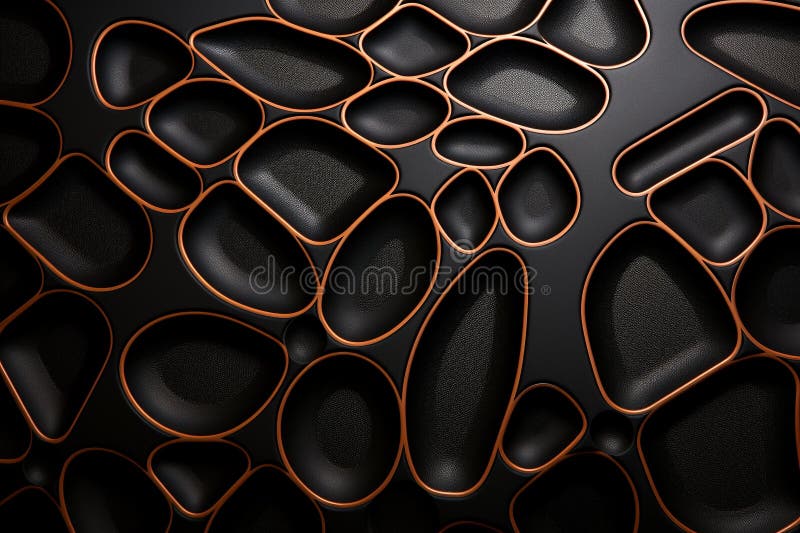 Abstract Leatherwork: Intricate Geometric Patterns on Matte Black ...