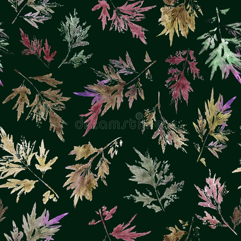 Abstract Leaves, Mix of Prints Repeat Seamless Pattern. Stock ...