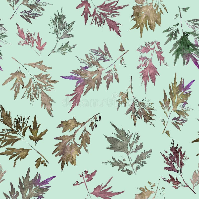 Abstract Leaves, Mix of Prints Repeat Seamless Pattern. Stock ...