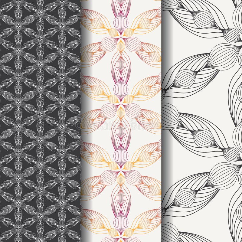 Abstract Leaves Pattern on Hexagon Shape, Repeating Leaves or Flower or ...