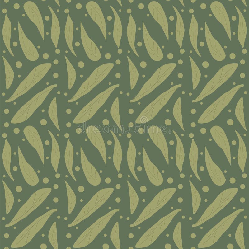 Abstract Leaves Seamless Pattern. Floral Plants Elements Endless ...