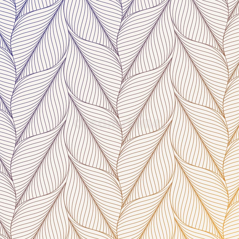 Abstract Leaves Vector Pattern, Repeating Abstract Linear Leaves ...