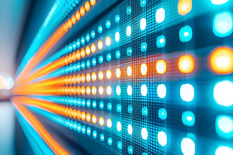 Abstract LED Light Display, Data Flow, Technology Background ...