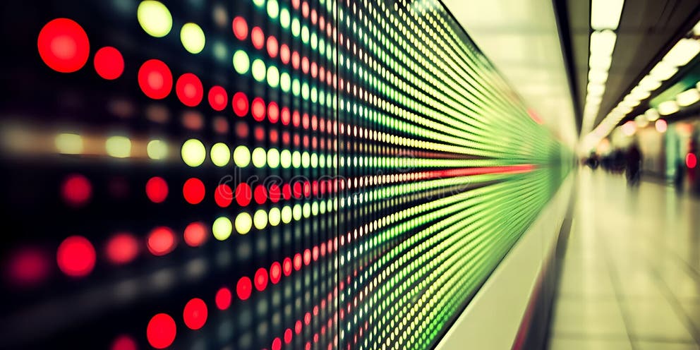 Abstract LED Light Display in Modern City Tunnel Technology Background ...