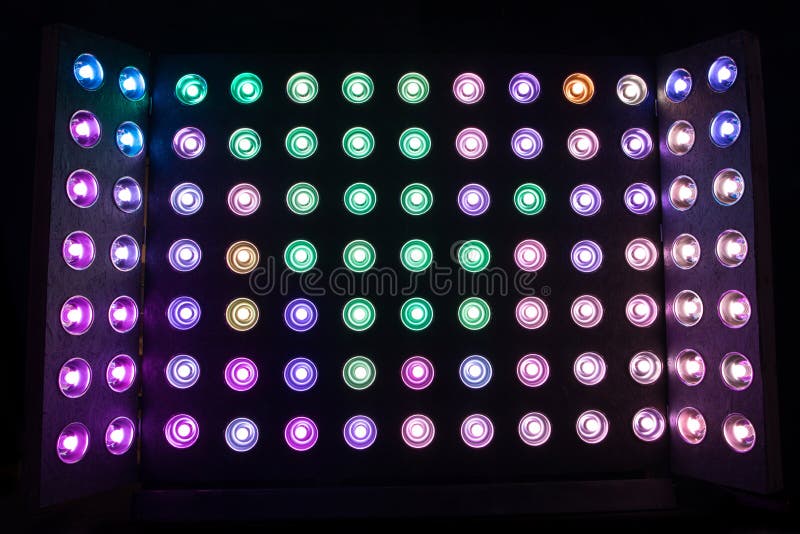 Abstract LED Light Wall in the Black Room Stock Photo - Image of ...