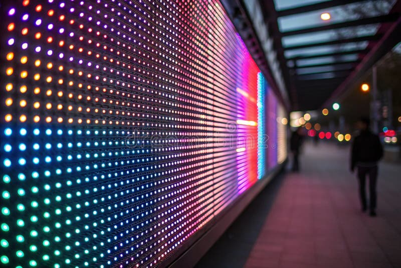 Abstract LED Light Wall Falling Out of Focus Stock Illustration ...