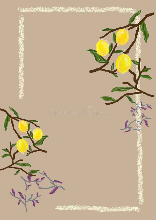 Lemon border stock vector. Illustration of fresh, fruity - 41264899