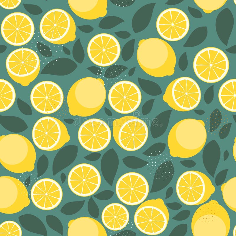 Abstract Lemon Seamless Pattern Background Vector Illustration Stock ...