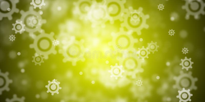 Abstract Lemon Yellow Background with Flying Cog Wheels Stock ...