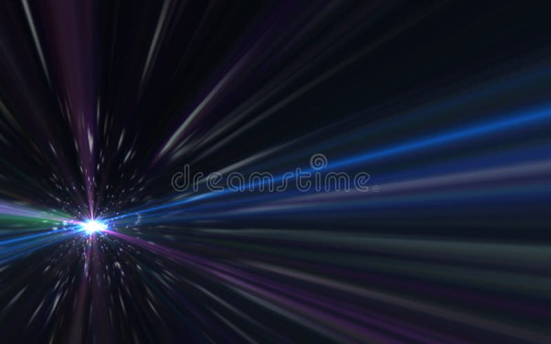Abstract Spacescape, Speed of Light and Lens Flare Stock Image - Image ...