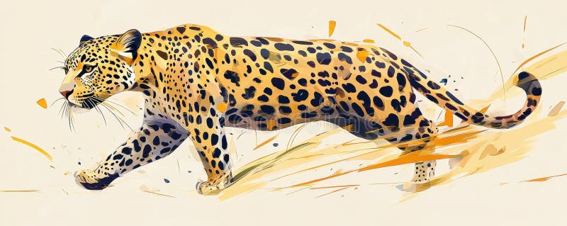 Abstract Leopard Art with Fluid Design Elements Stock Illustration ...