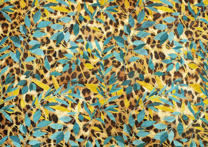 Abstract Leopard Print with Flowers Stock Illustration - Illustration ...