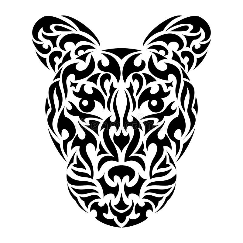Tribal leopards heads stock vector. Illustration of element - 38719163