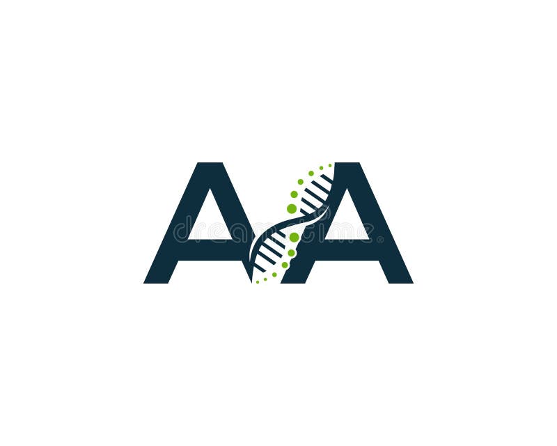 Abstract Letter AA DNA Biology Logo Concept. Stock Vector ...