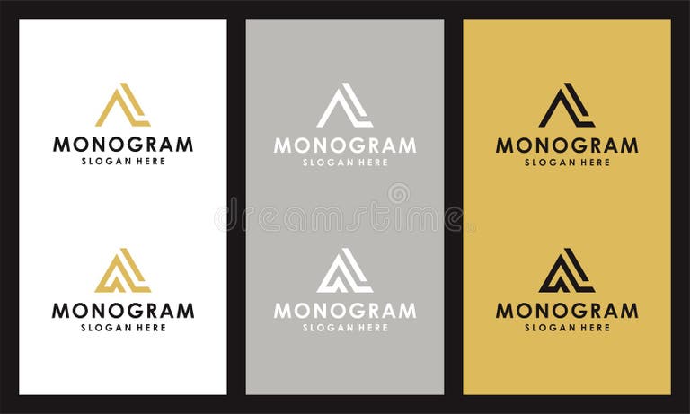 Abstract Letter AL Monogram Logos Collection Stock Vector ...