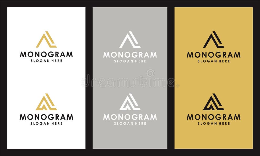 Abstract Letter AL Monogram Logos Collection Stock Vector ...