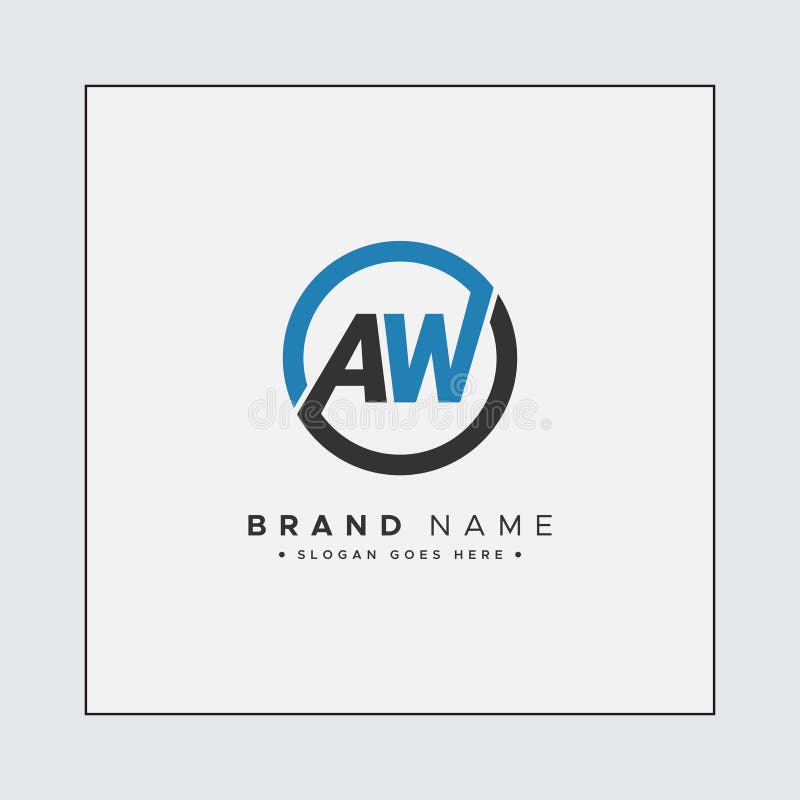 Abstract Letter AW Logo - Initial Monogram Template for Alphabet a and ...