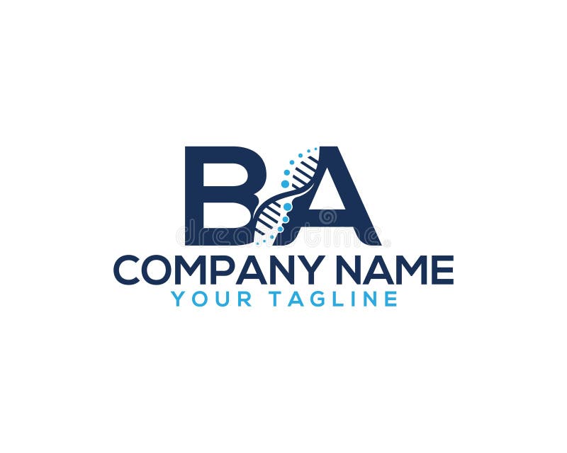 Abstract Letter BA DNA Biology Logo Concept. Stock Vector ...